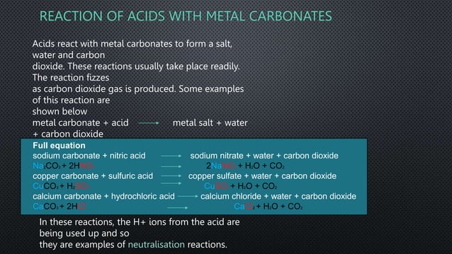 Chemistry GCSE Chapter 8 Acid bases and Salts .pptx | Chemistry | Science