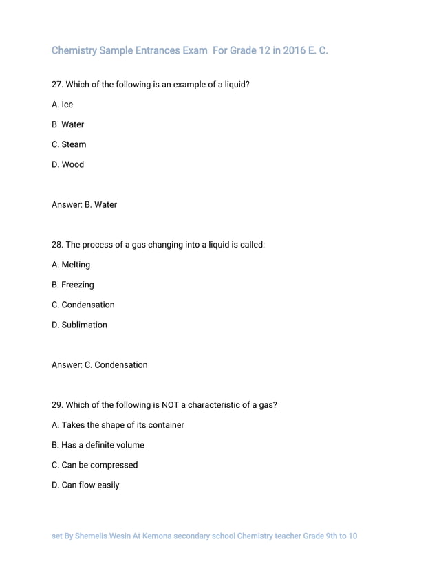 Chemistry Grade 9 Unit 5 chemical bonding | PDF