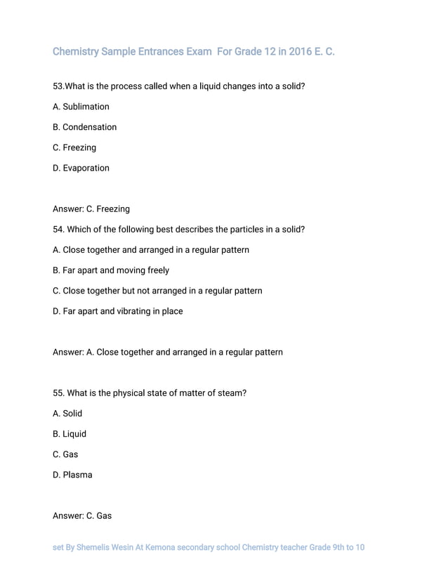 Chemistry Grade 9 Unit 5 chemical bonding | PDF