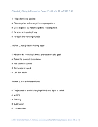 Chemistry Grade 9 Unit 5 chemical bonding | PDF
