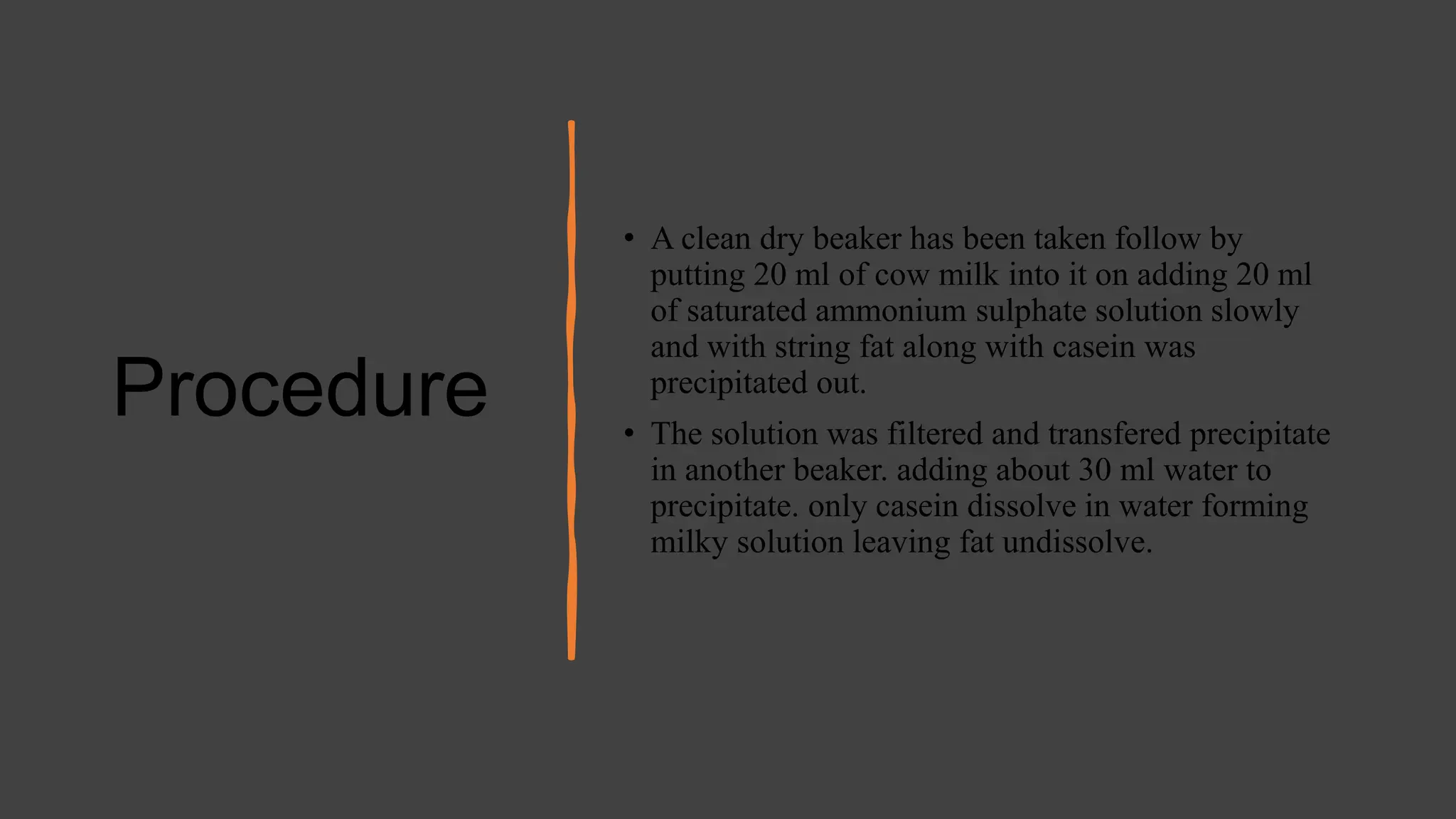 Casein in different samples of milk chemistry project | PPTX