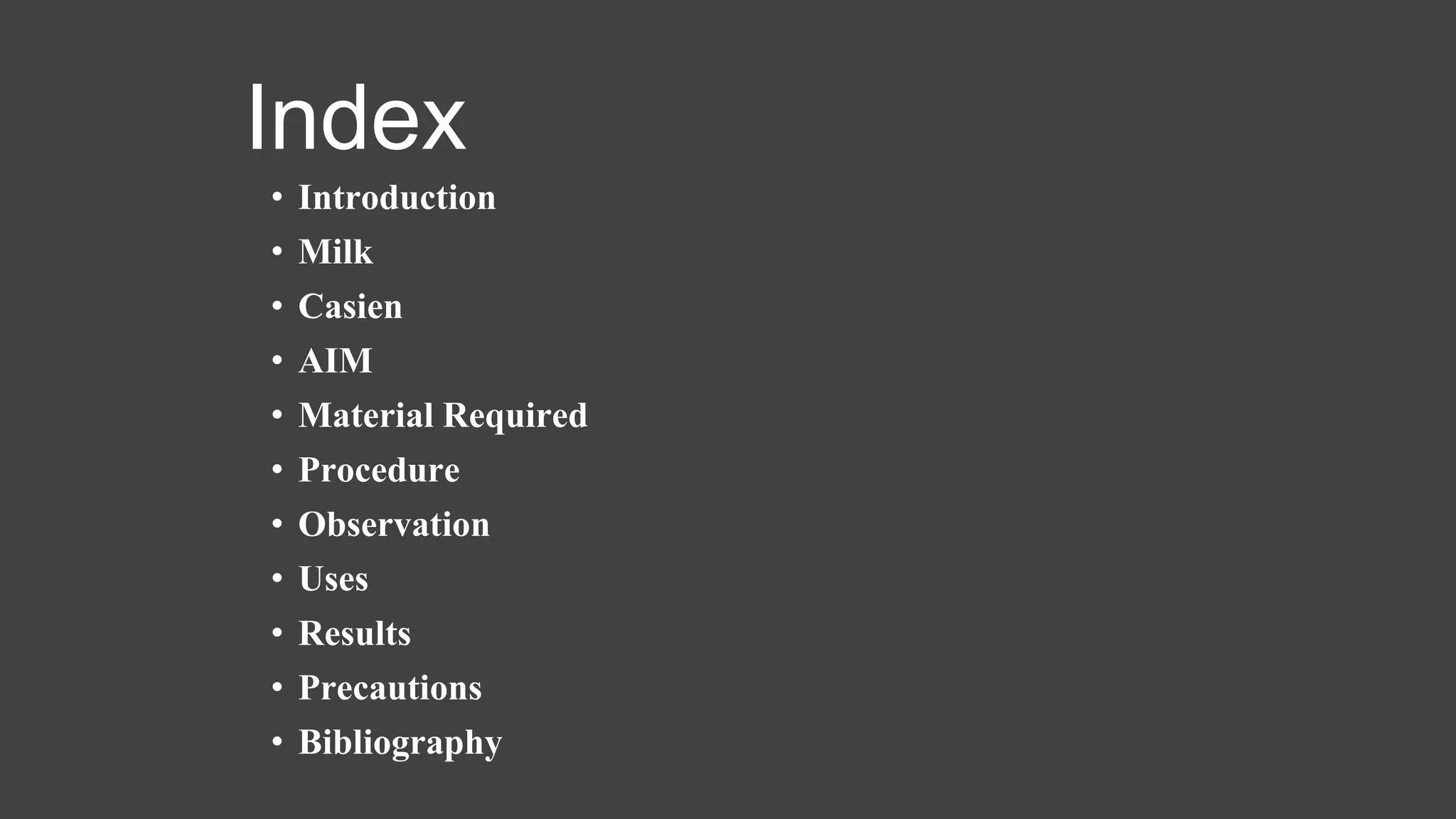 Casein in different samples of milk chemistry project | PPTX