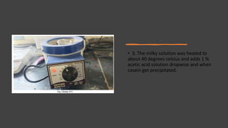 Casein in different samples of milk chemistry project | PPTX