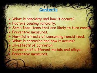 Rancidity and Corrosion | PPTX