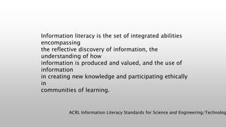 Chemistry Information Literacy Strategies to Make it Happen | PPTX