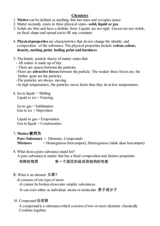 Chemistry i note | PDF