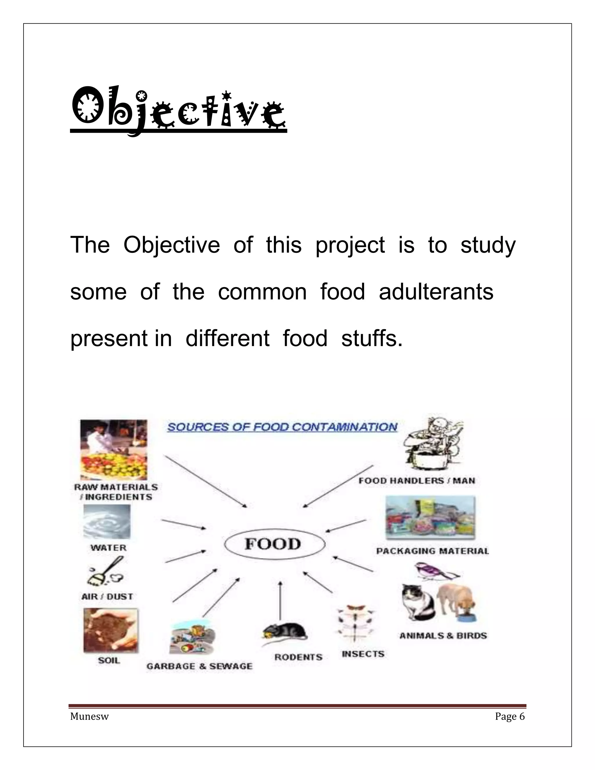 Adulterants In Food Stuff Docx