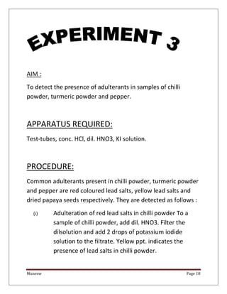 Adulterants in food stuff | DOCX