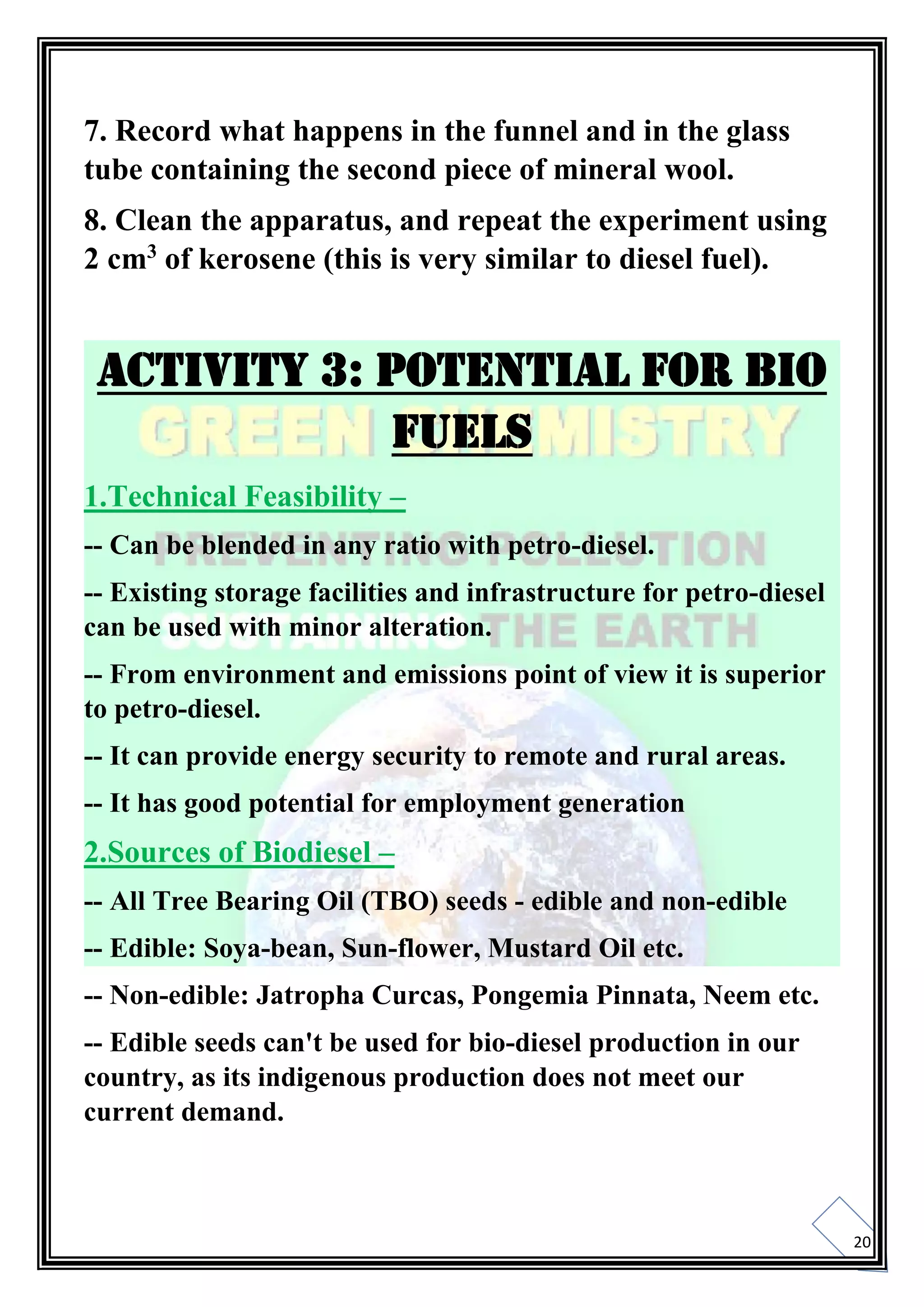 Chemistry Investigatory Project Class 12 - Green Chemistry - Bio Diesel ...