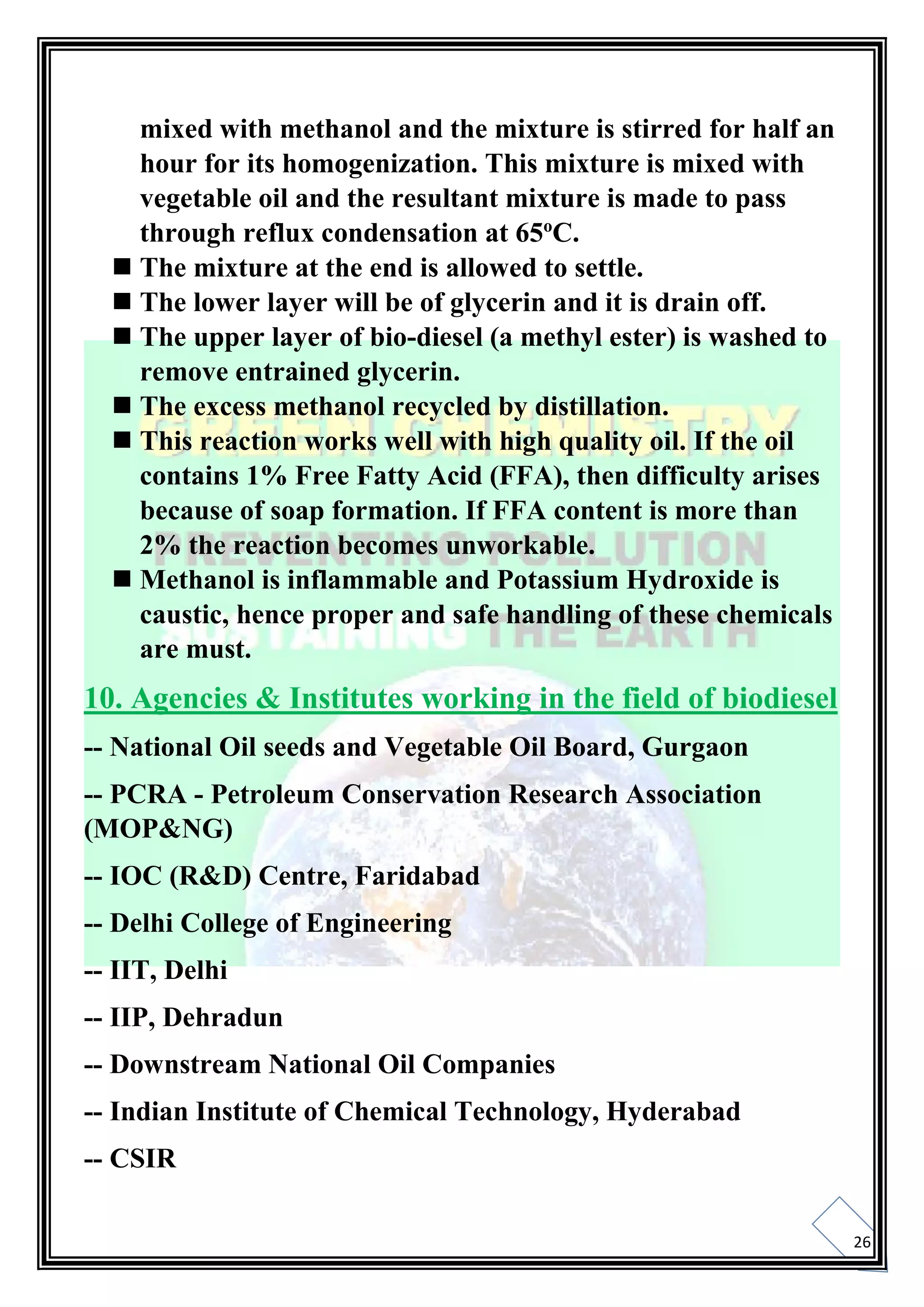 Chemistry Investigatory Project Class 12 - Green Chemistry - Bio Diesel ...