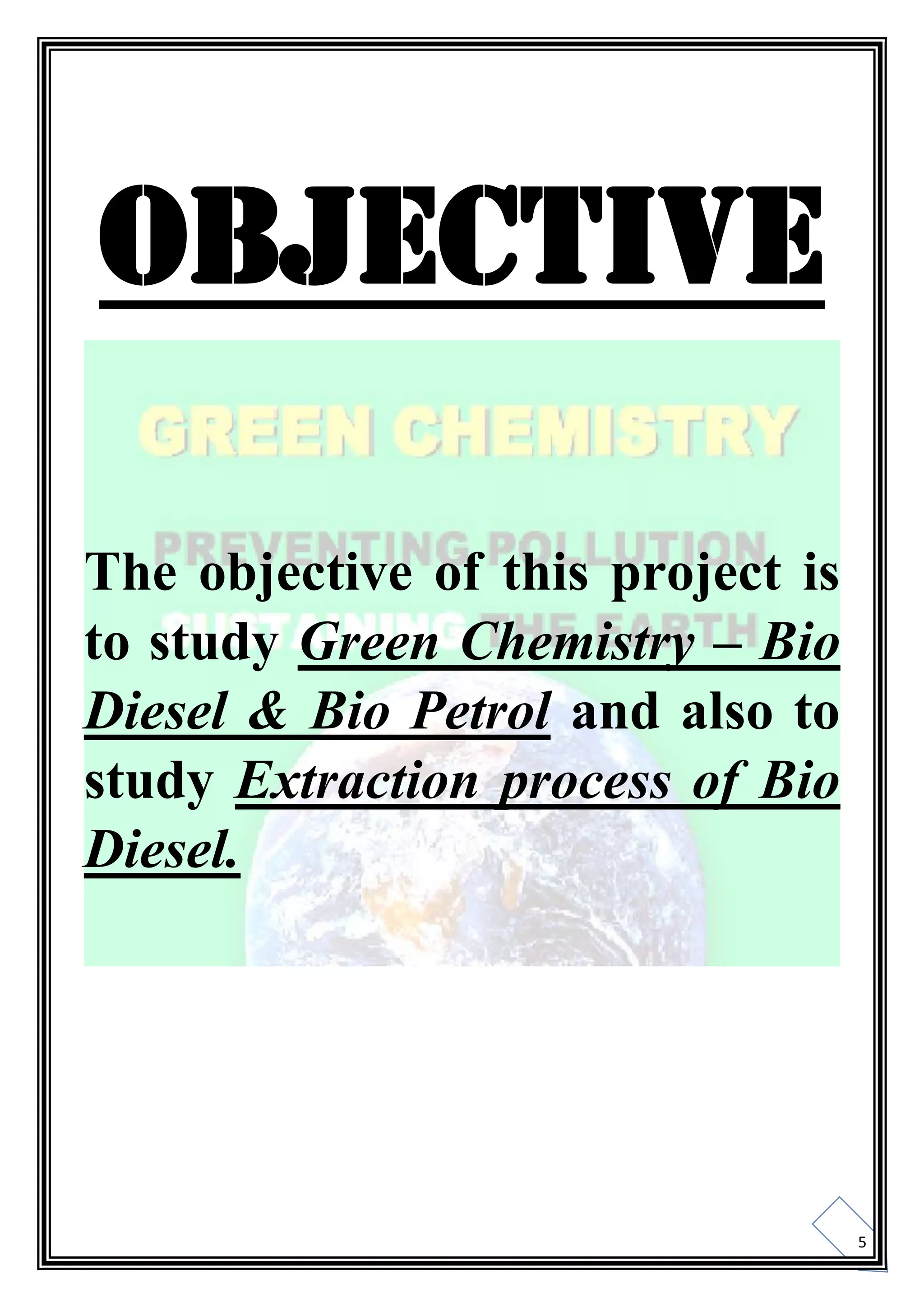 Chemistry Investigatory Project Class 12 - Green Chemistry - Bio Diesel ...