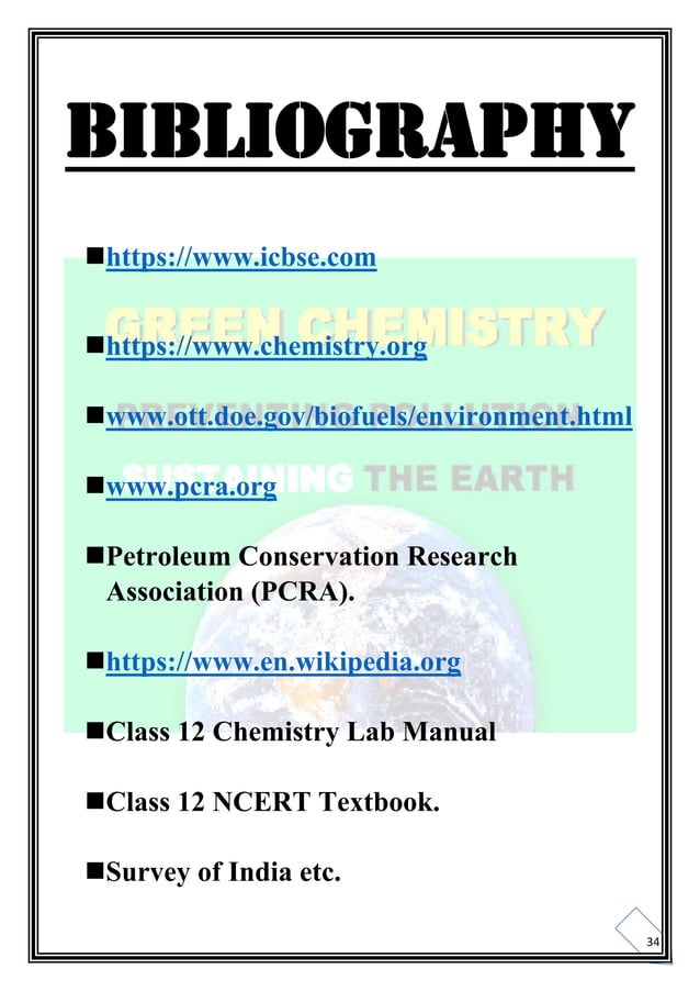 Chemistry Investigatory Project Class 12 - Green Chemistry - Bio Diesel ...