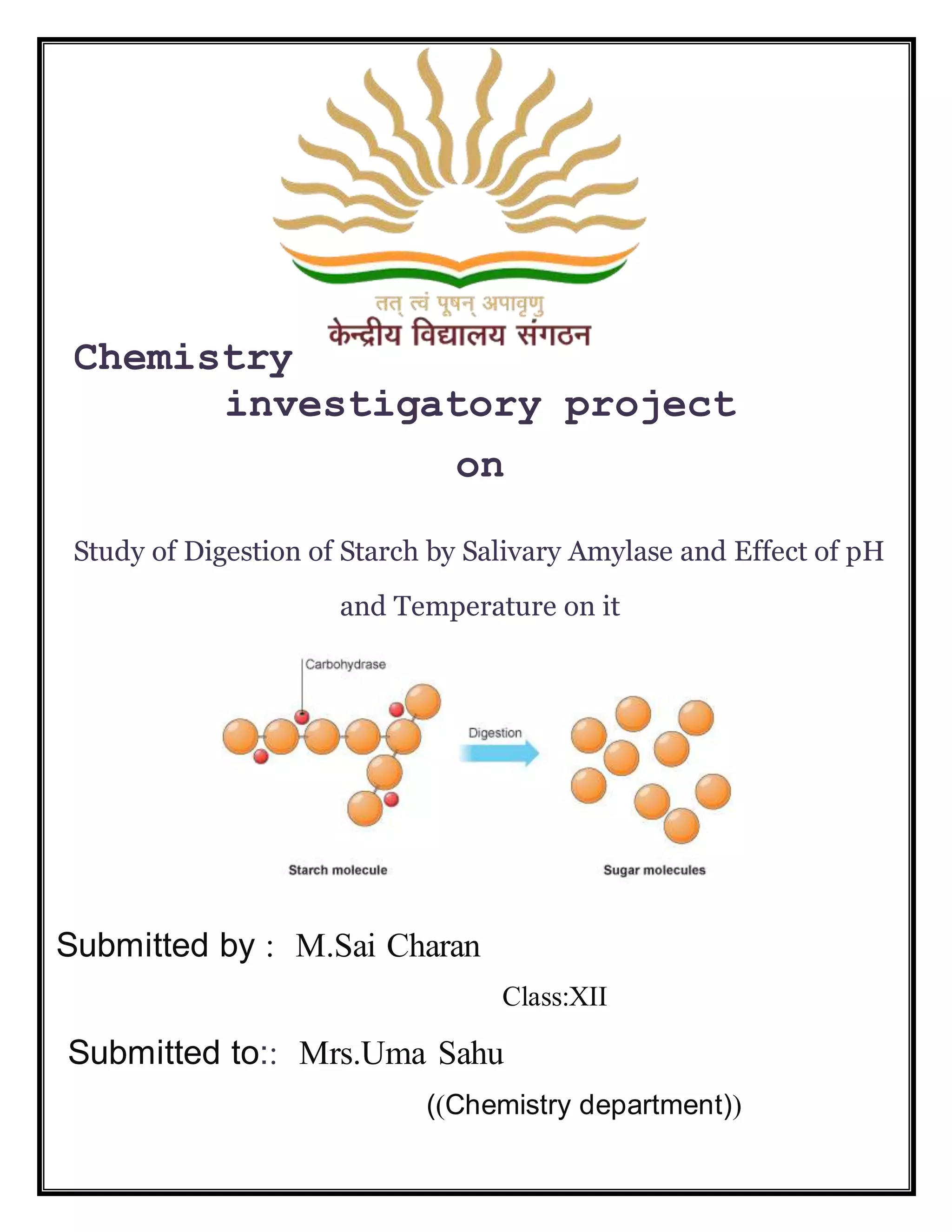 Chemistry investigatory project | DOCX