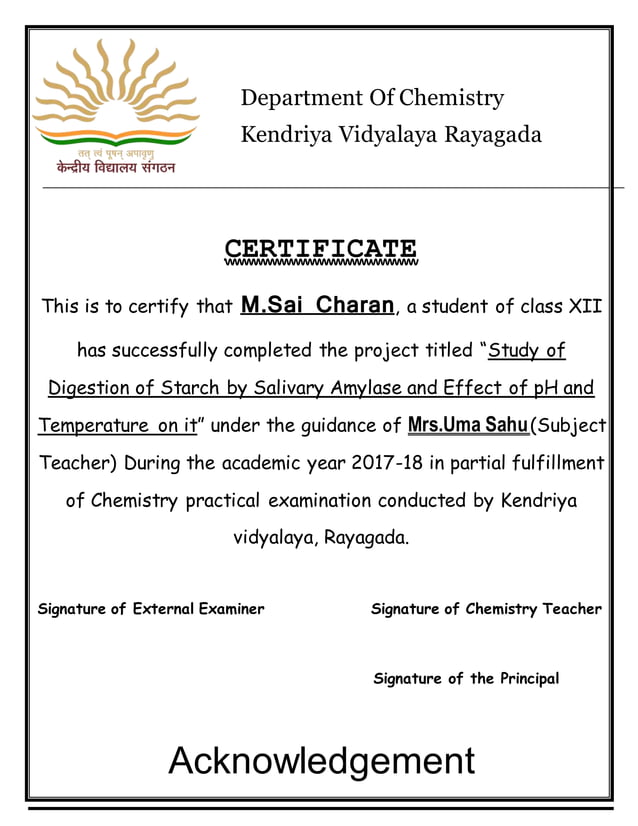 Chemistry investigatory project | DOCX