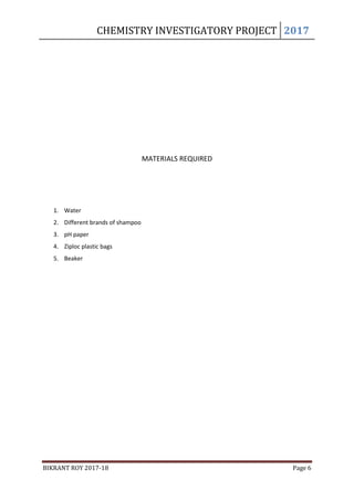 Chemistry Investigatory Project Class 11 & 12 | PDF