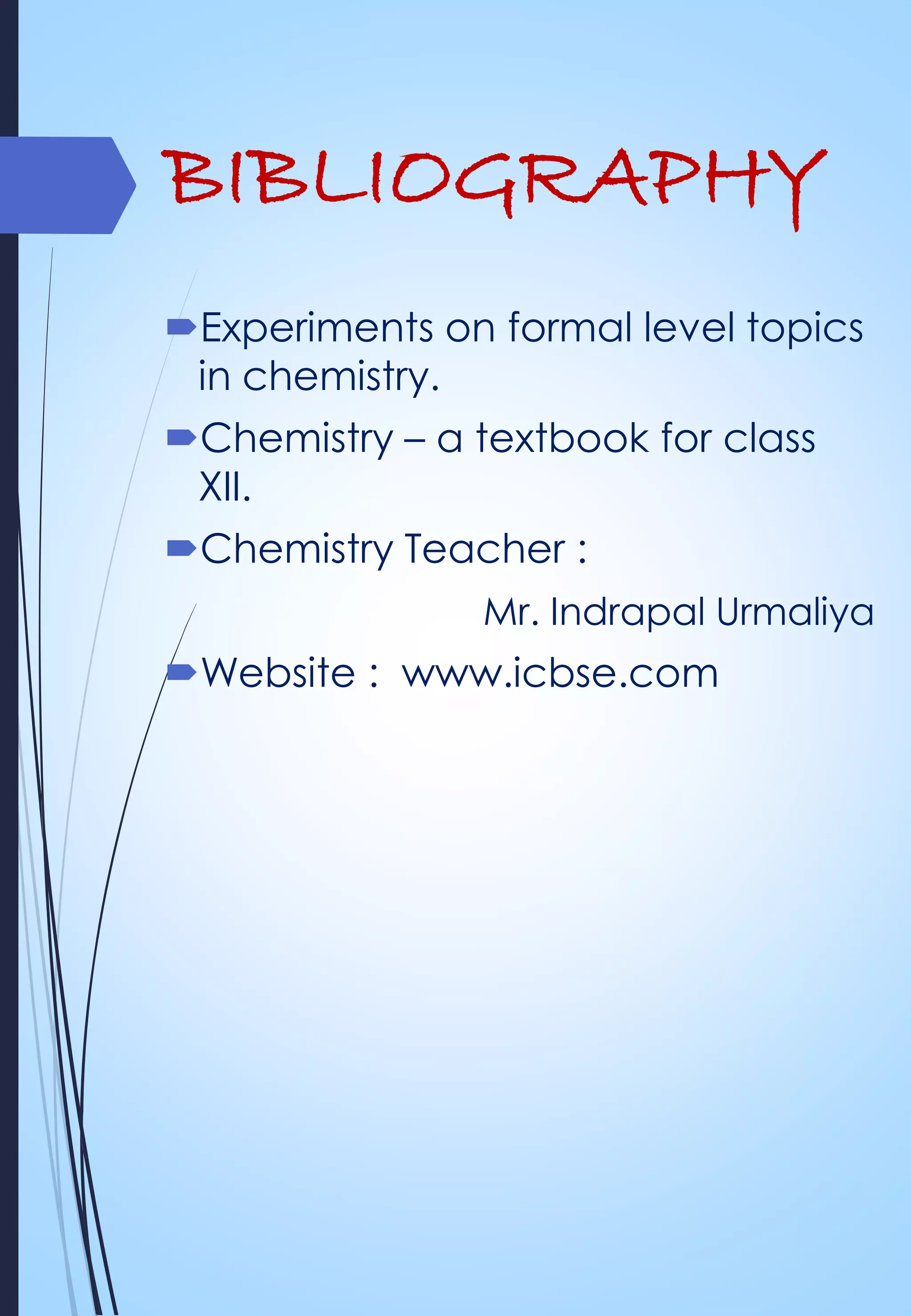 Chemistry investigatory project | PDF