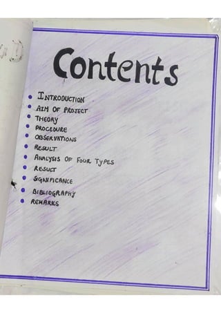 Chemistry investigatory project class 12 | PDF