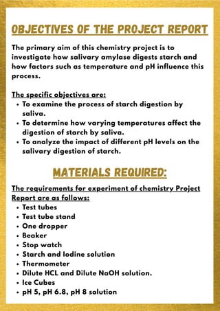 Chemistry Investigatory Project- Study of Digestion of starch by ...
