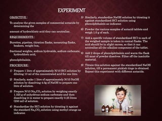 Chemistry investigatory project antacids | PPTX | Digestive Disorders ...
