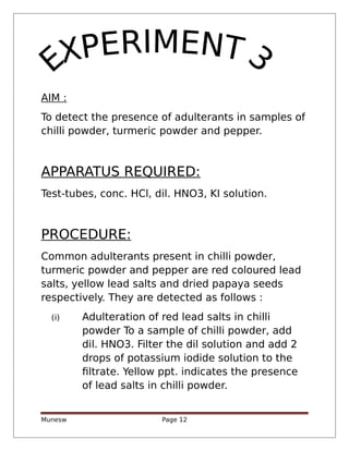 Chemistry investigatory project_on_food | PDF