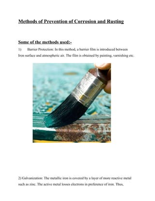 Prevention Of Rusting Of Iron