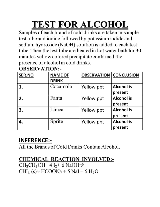 Chemistry IP 12th CLASS { content of cold drinks } | DOCX | Chemistry ...