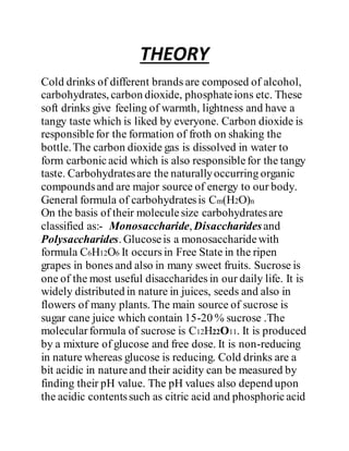 Chemistry IP 12th CLASS { content of cold drinks } | DOCX