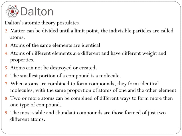 Atomic structure and theories | PPT