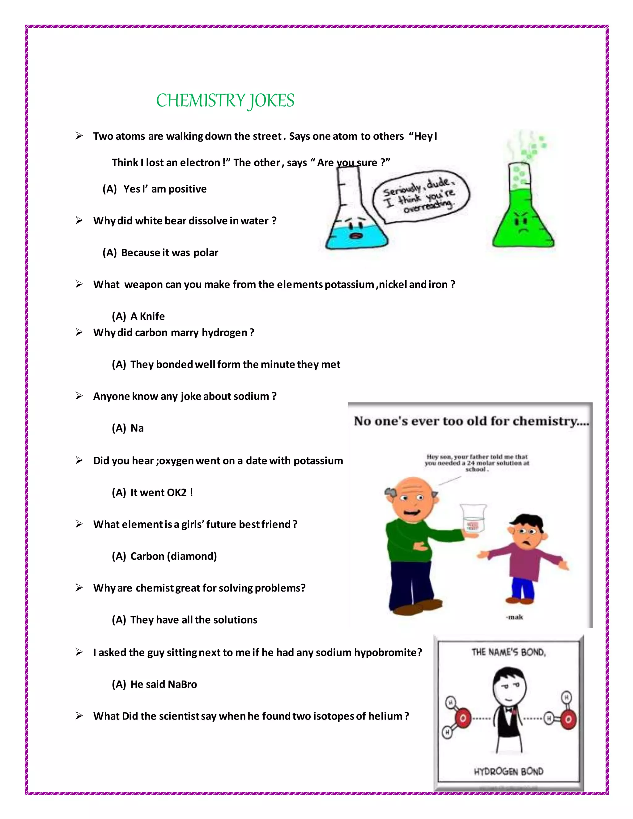 Chemistry jokes | DOCX