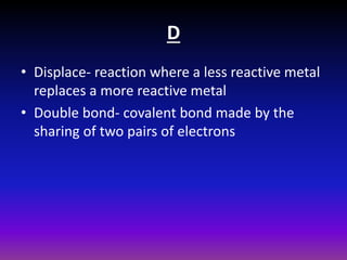 Chemistry keyword alphabet | PPTX