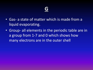 Chemistry keyword alphabet | PPTX