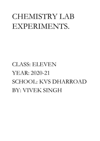 Chemistry Practical class 11 A | DOCX