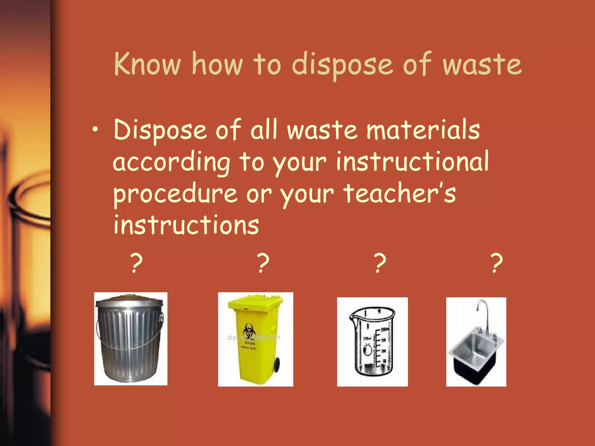 Chemistry Laboratory Safety Rules Ppt