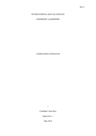 Chemistry Lab Title Page