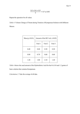 Chemistry Lab Report 2 | PDF