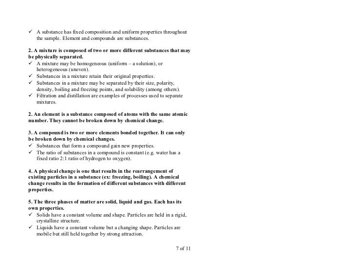 Chemistry - Midterm Study Guide 2011