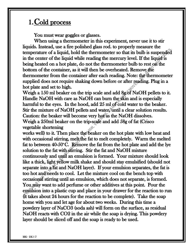 Chemistry Investigatory Project (12th isc 2017):- Preparation of Soap ...