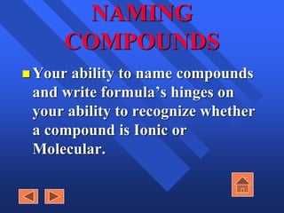 Chemistry Naming Compounds and Writing Formulas PPT 2.ppt