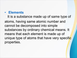 Chemistry 9th class Chapter 1 Basic Definitions | PDF