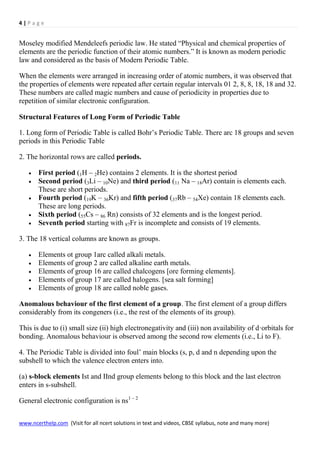 Chemistry notes class 11 chapter 3 classification of elements and ...