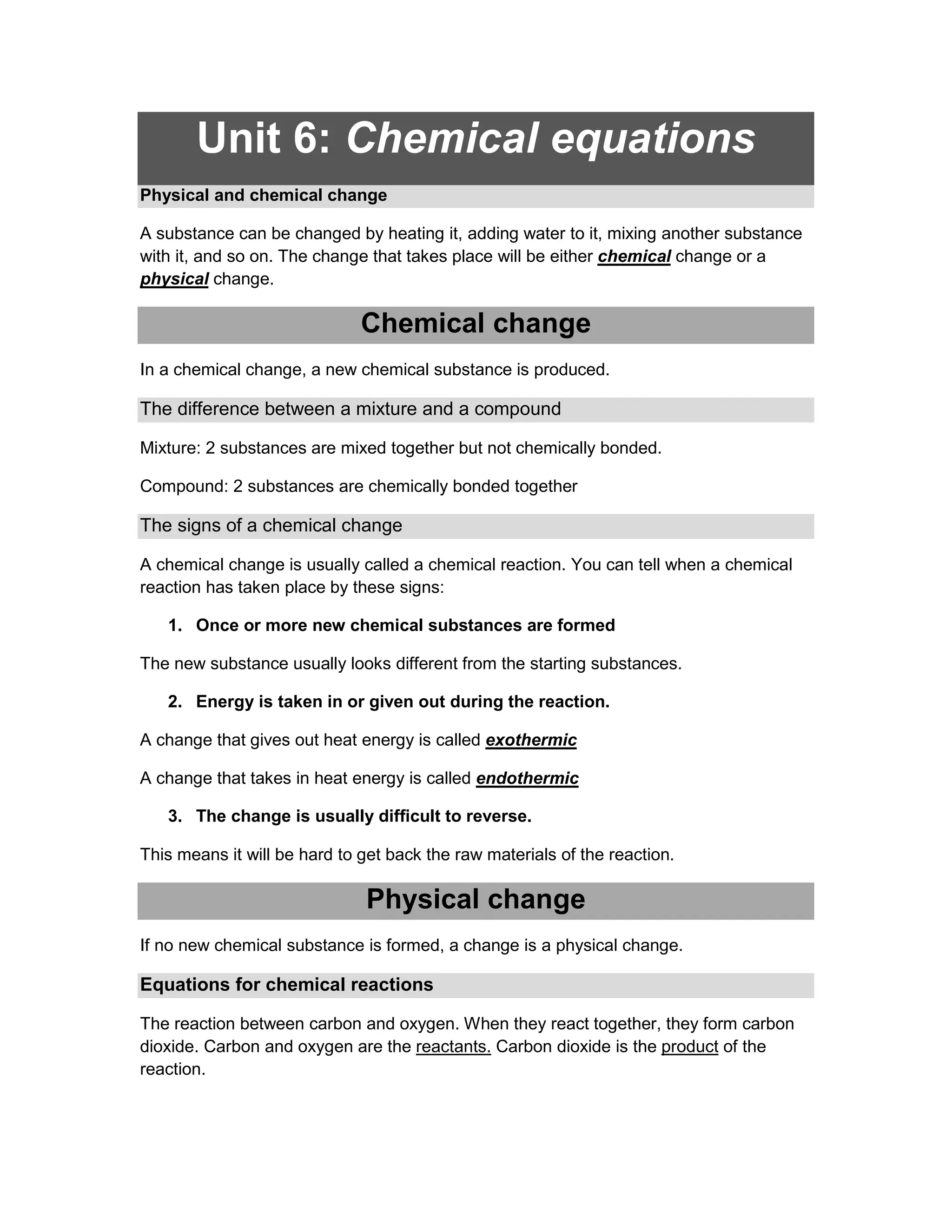 Chemistry Revision Notes - IGCSE | PDF