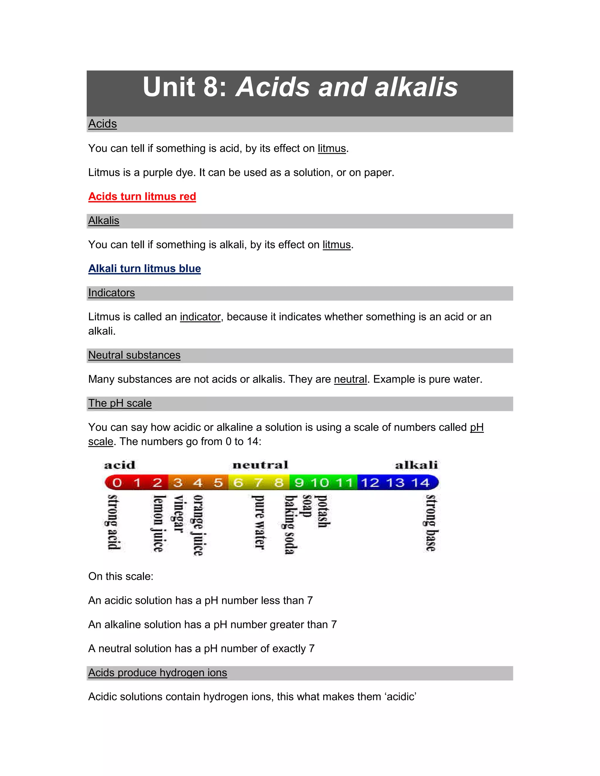 Chemistry Revision Notes - IGCSE | PDF | Chemistry | Science