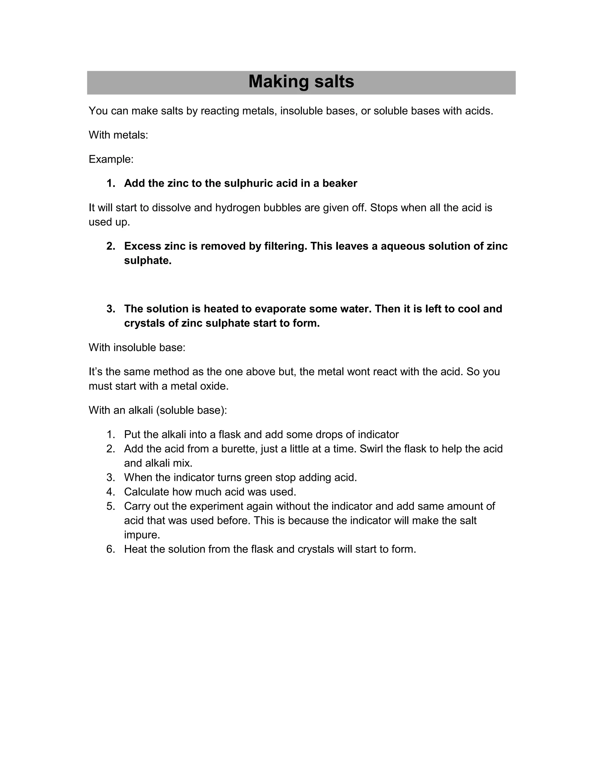 Chemistry Revision Notes - IGCSE | PDF