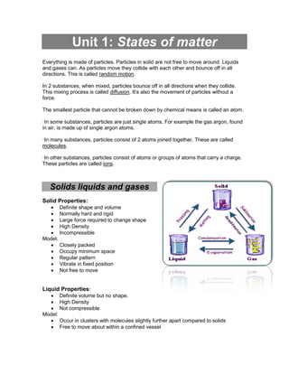Chemistry Revision Notes - IGCSE | PDF