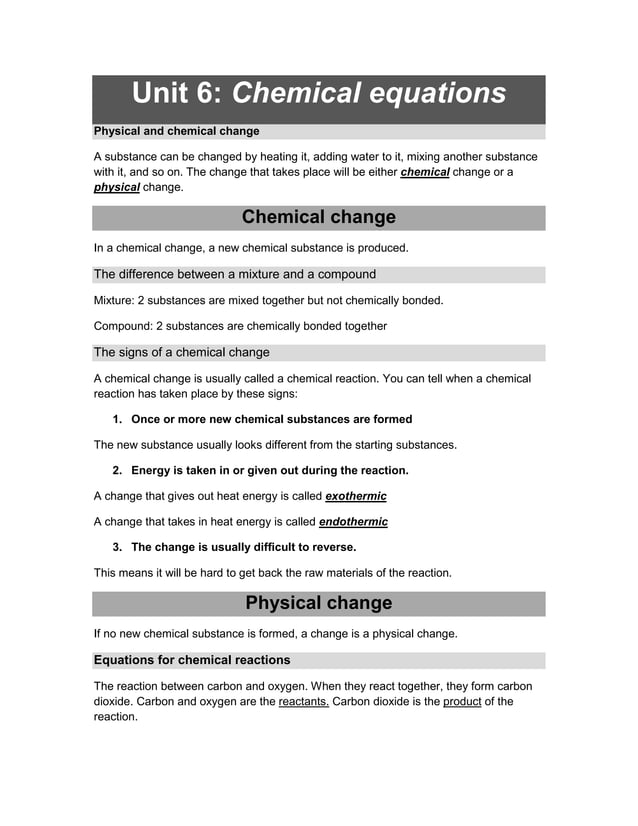 Chemistry Revision Notes - IGCSE | PDF | Chemistry | Science