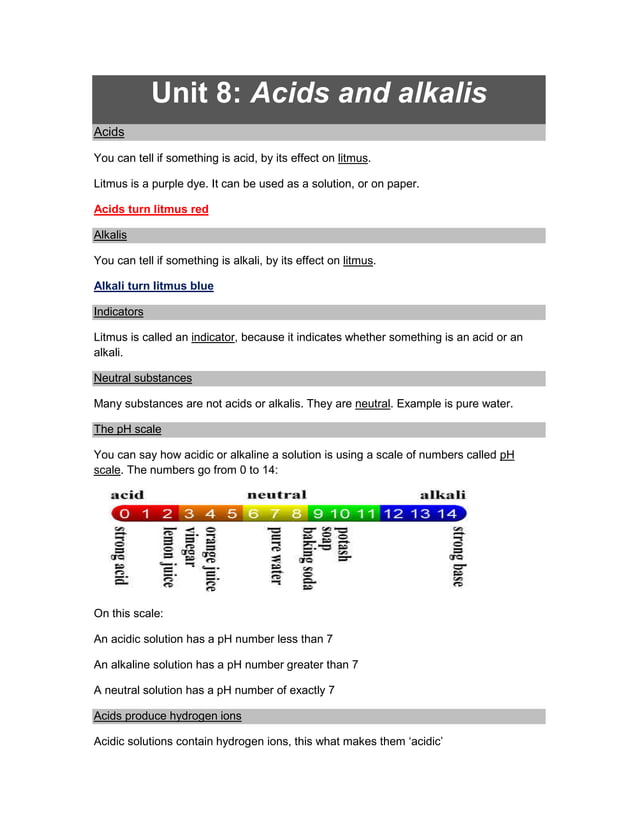 Chemistry Revision Notes - IGCSE | PDF | Chemistry | Science
