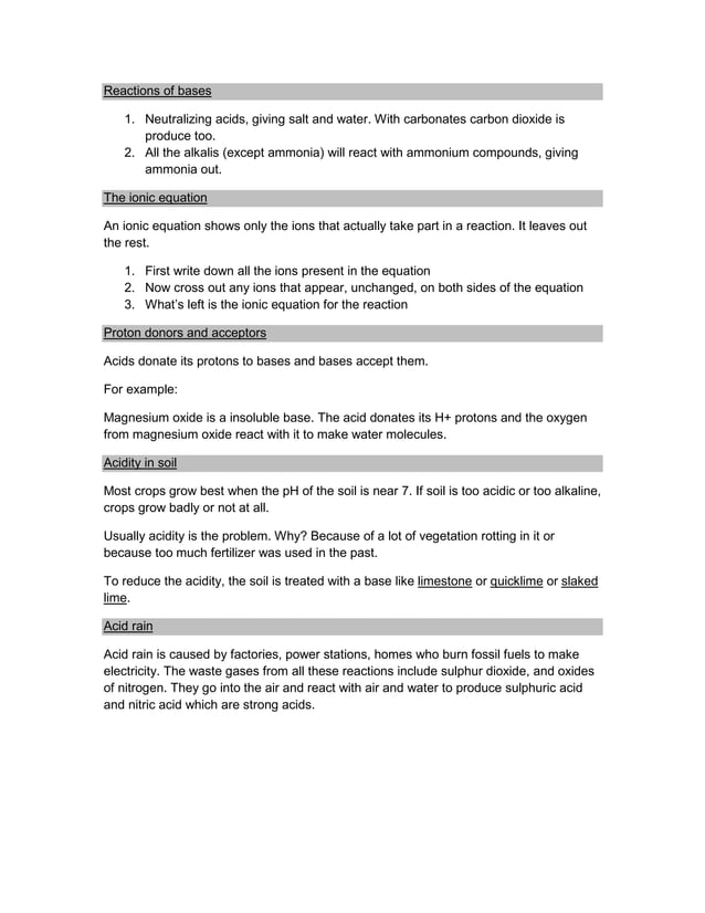 Chemistry Revision Notes - IGCSE | PDF | Chemistry | Science