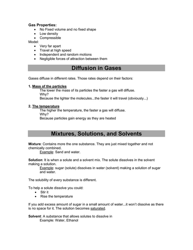 Chemistry Revision Notes - IGCSE | PDF | Chemistry | Science