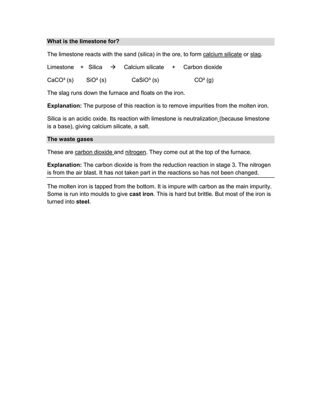Chemistry Revision Notes - IGCSE | PDF | Chemistry | Science