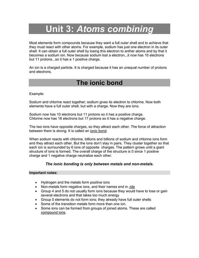 Chemistry Revision Notes - IGCSE | PDF | Chemistry | Science